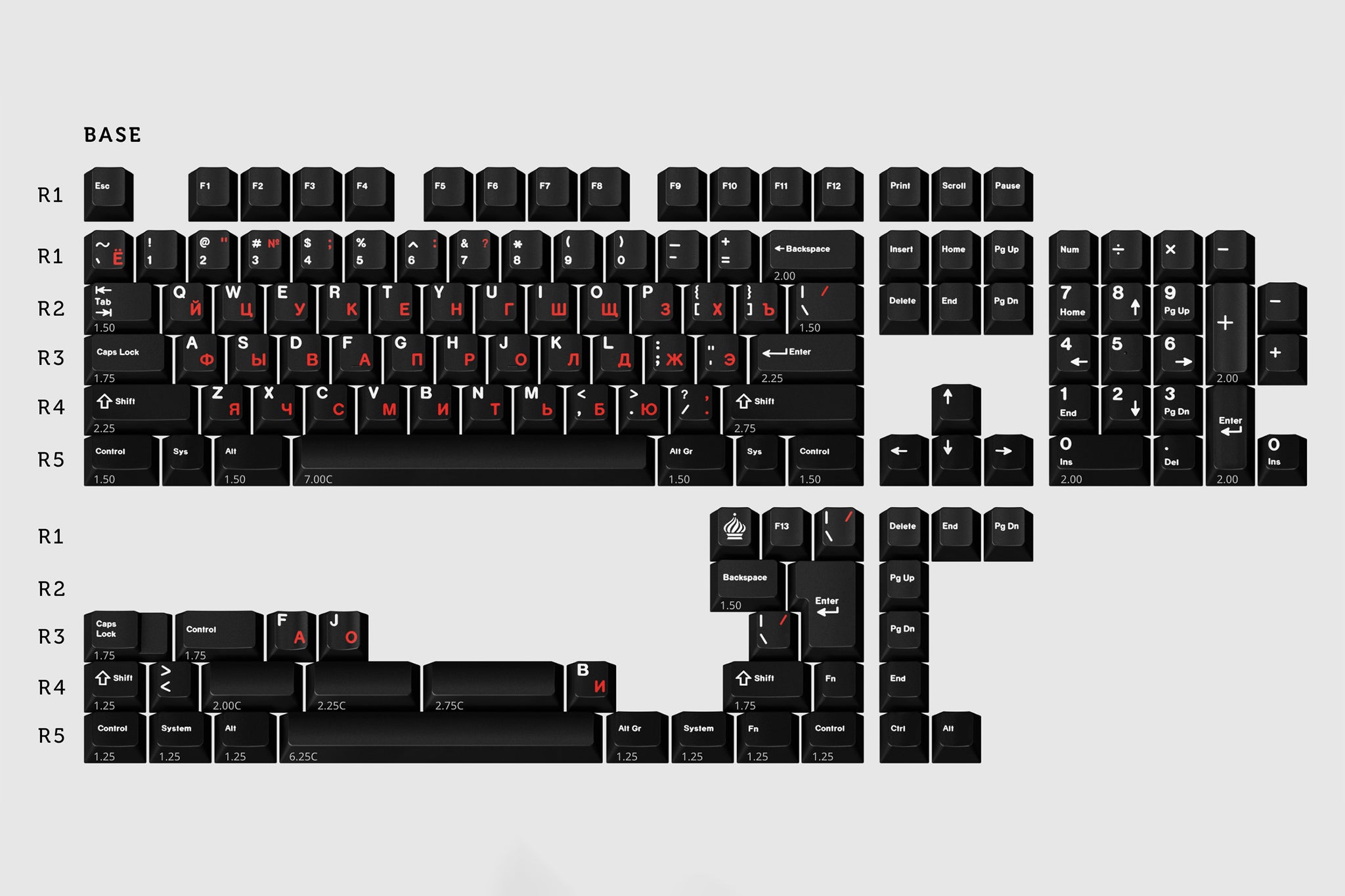 GMK CYL WoB Red Cyrillic – Oblotzky Industries